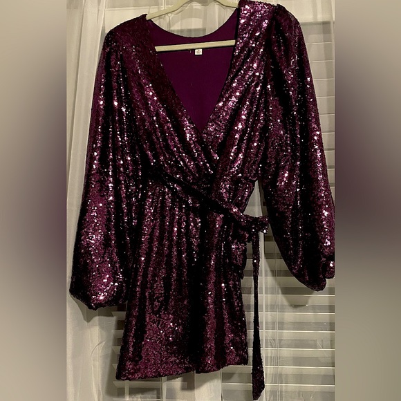 miami | Dresses | Purple Sequin Party Dress | Poshmark